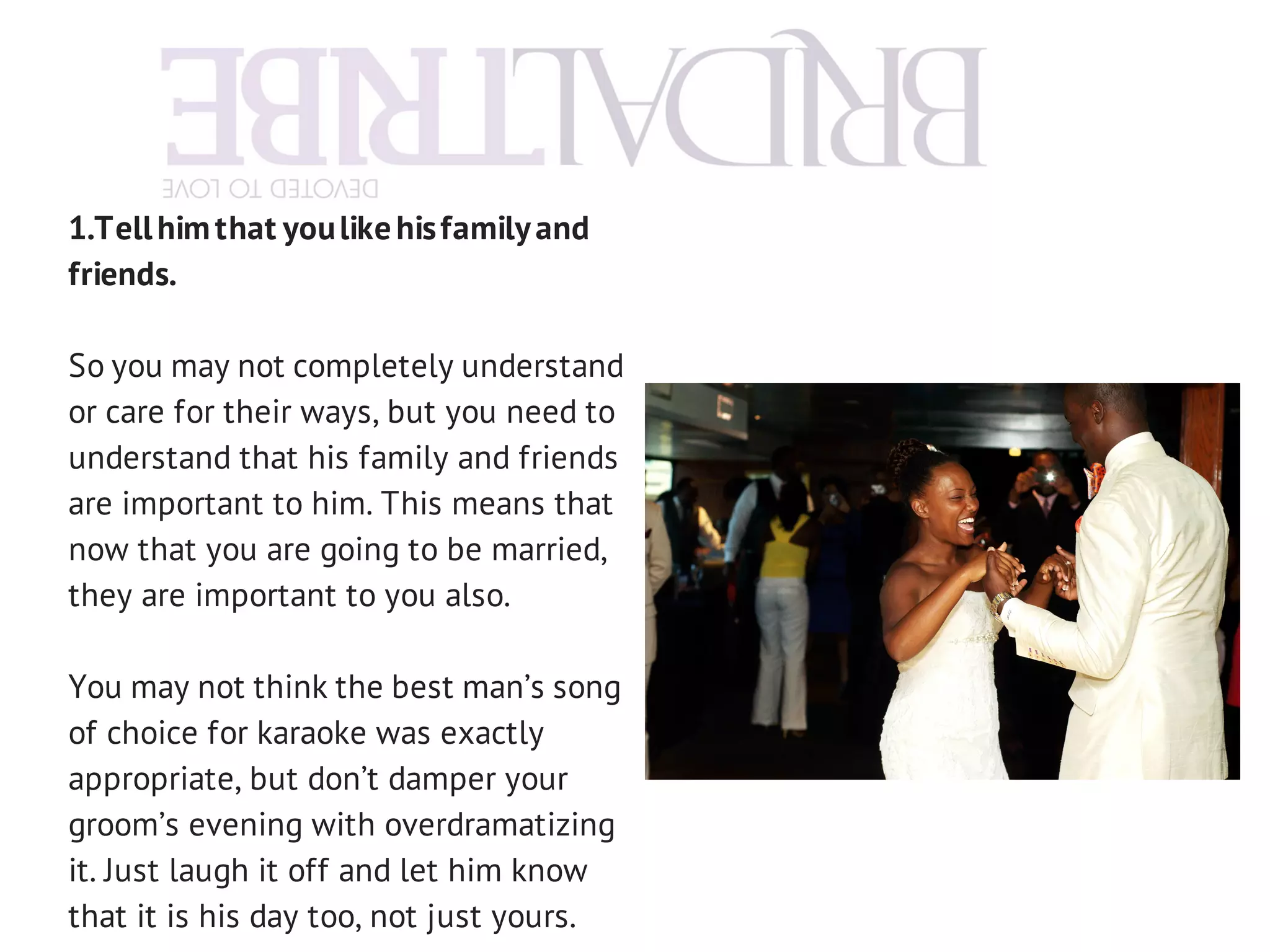 5 more things to tell your groom on your wedding day | PDF