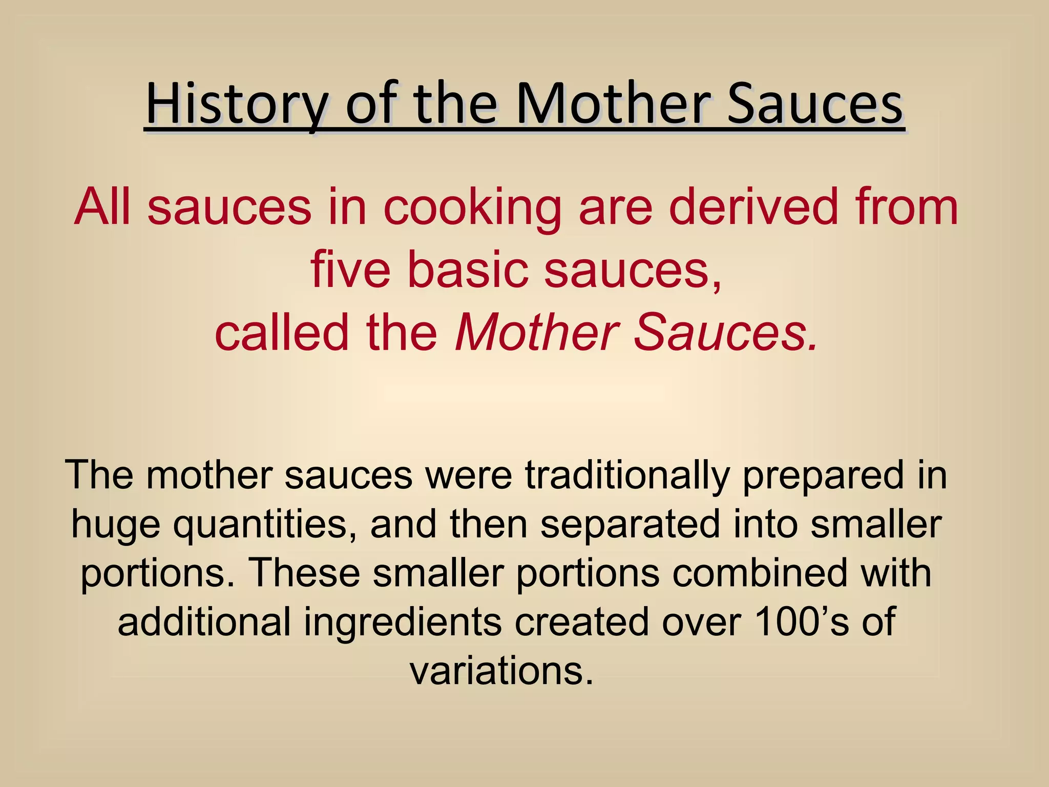 5 mother sauces | PPT