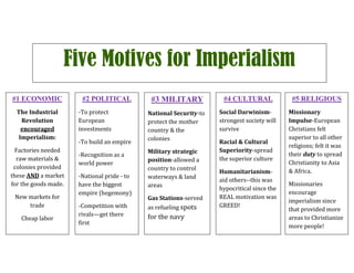 Motives for Imperialism | PPT