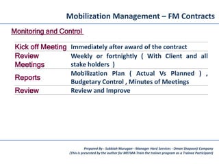 5Ms of Mobilization - Facilities Management Contracts | PPTX