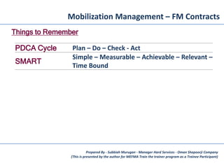 5Ms of Mobilization - Facilities Management Contracts | PPTX
