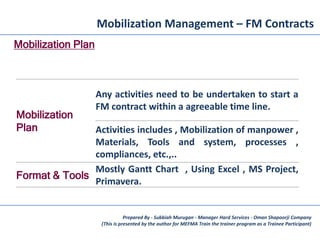 5Ms of Mobilization - Facilities Management Contracts | PPTX