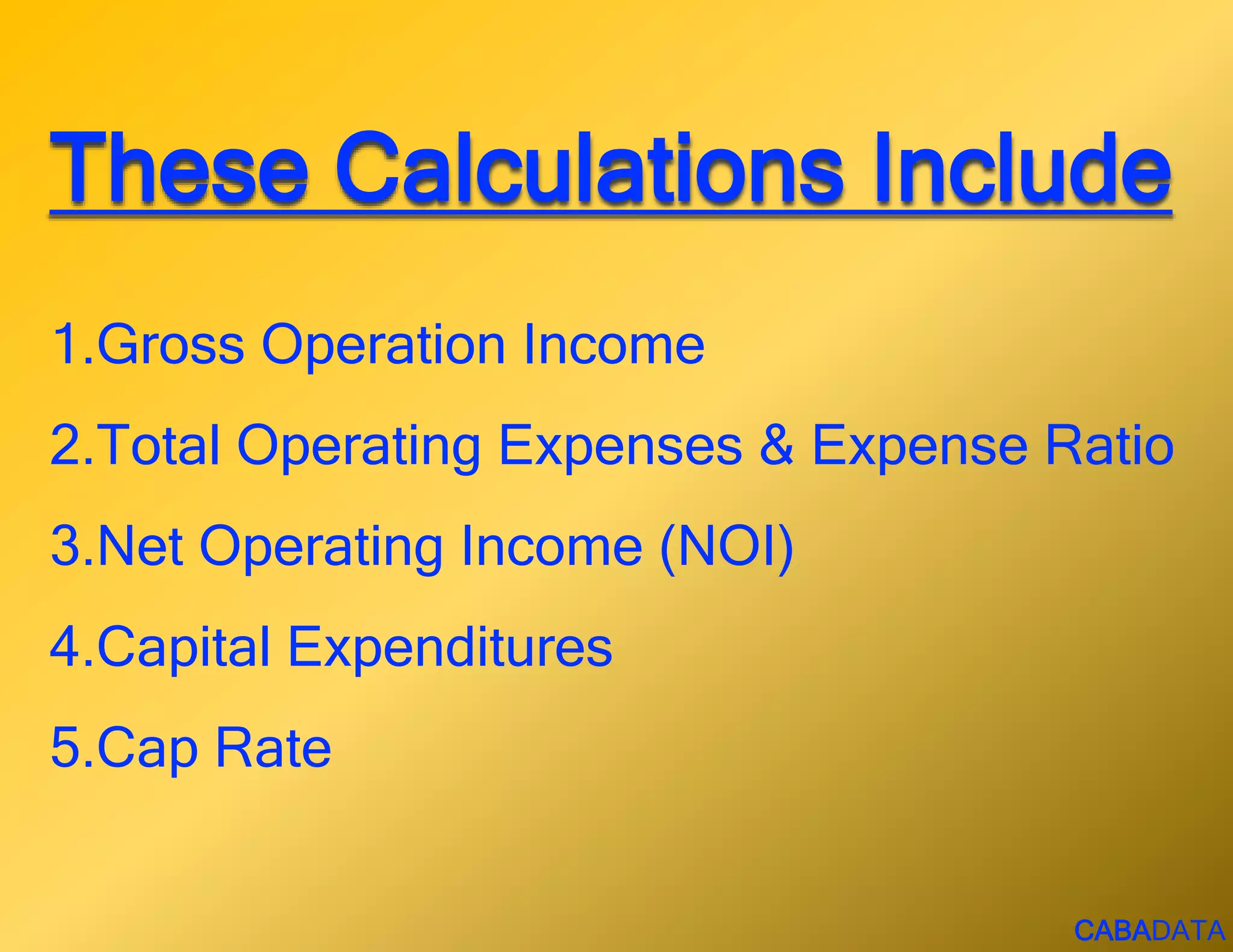 5 Multi Family Residential Real Estate Calculations | PPTX