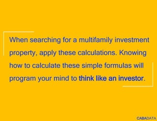 5 Multi Family Residential Real Estate Calculations | PPTX