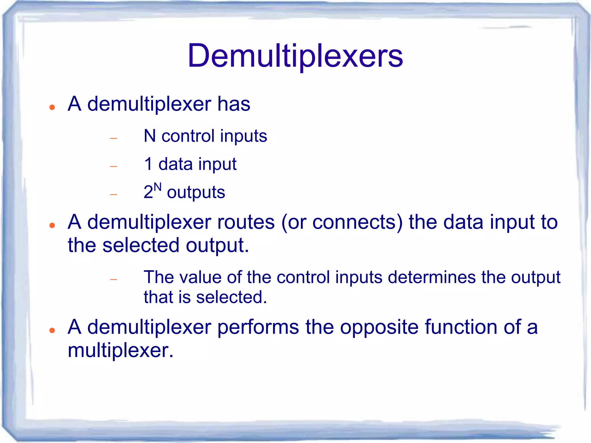 multiplexers and demultiplexers | PPT
