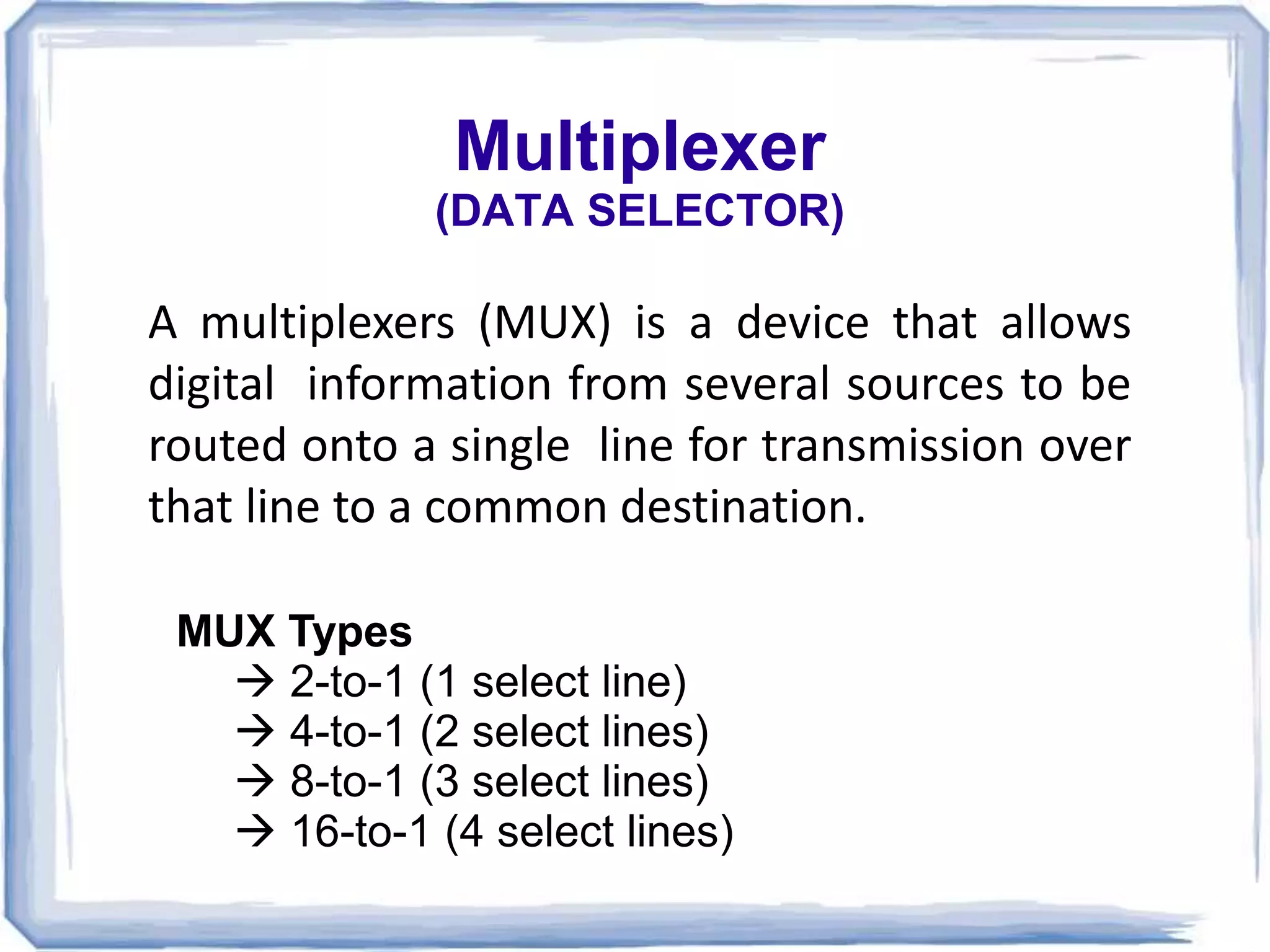 multiplexers and demultiplexers | PPT