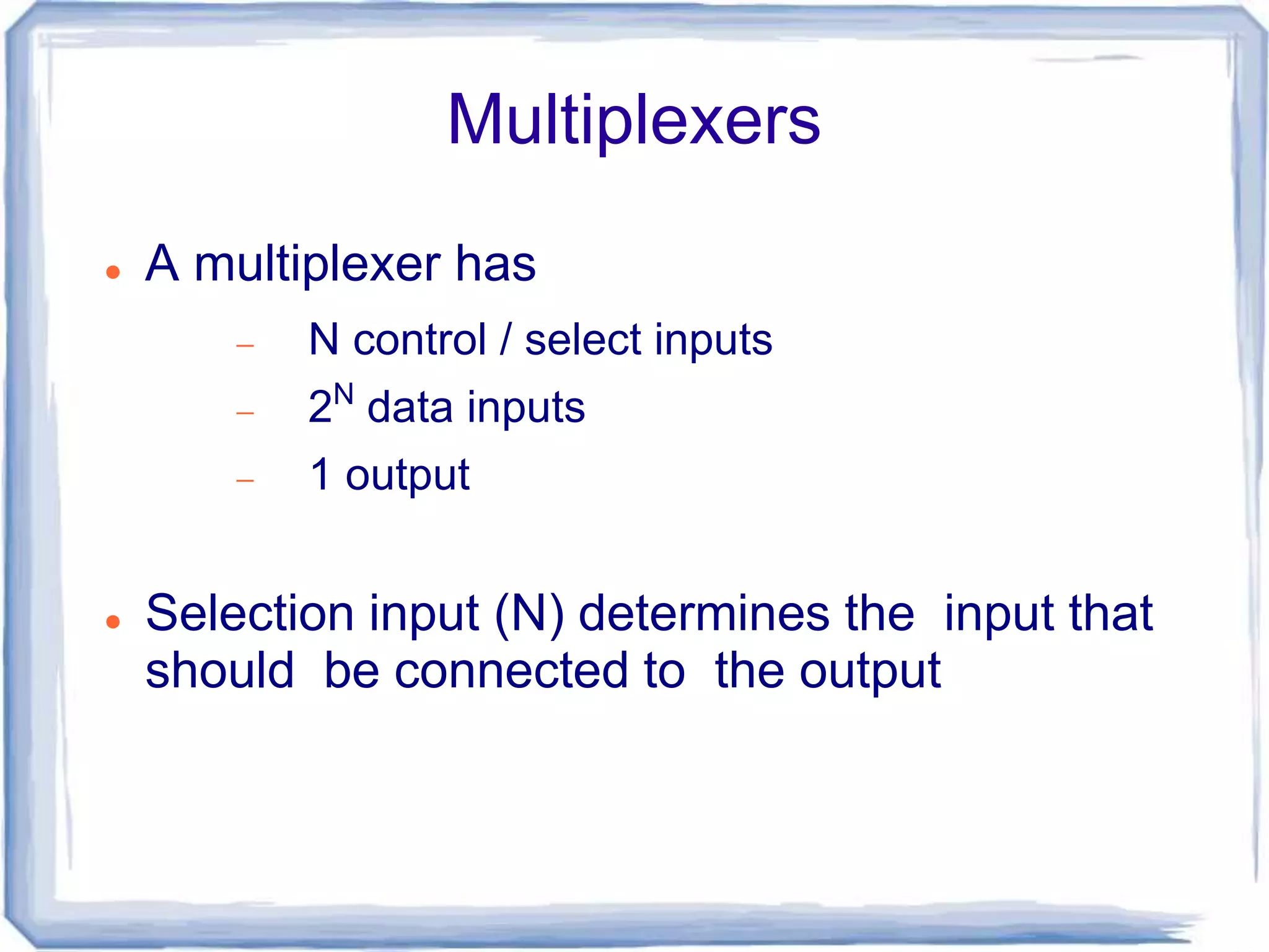 multiplexers and demultiplexers | PPT