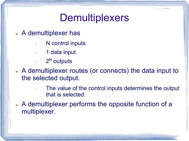 multiplexers and demultiplexers | PPT