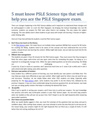 5 must know psle science tips that will help you ace the psle singapore ...