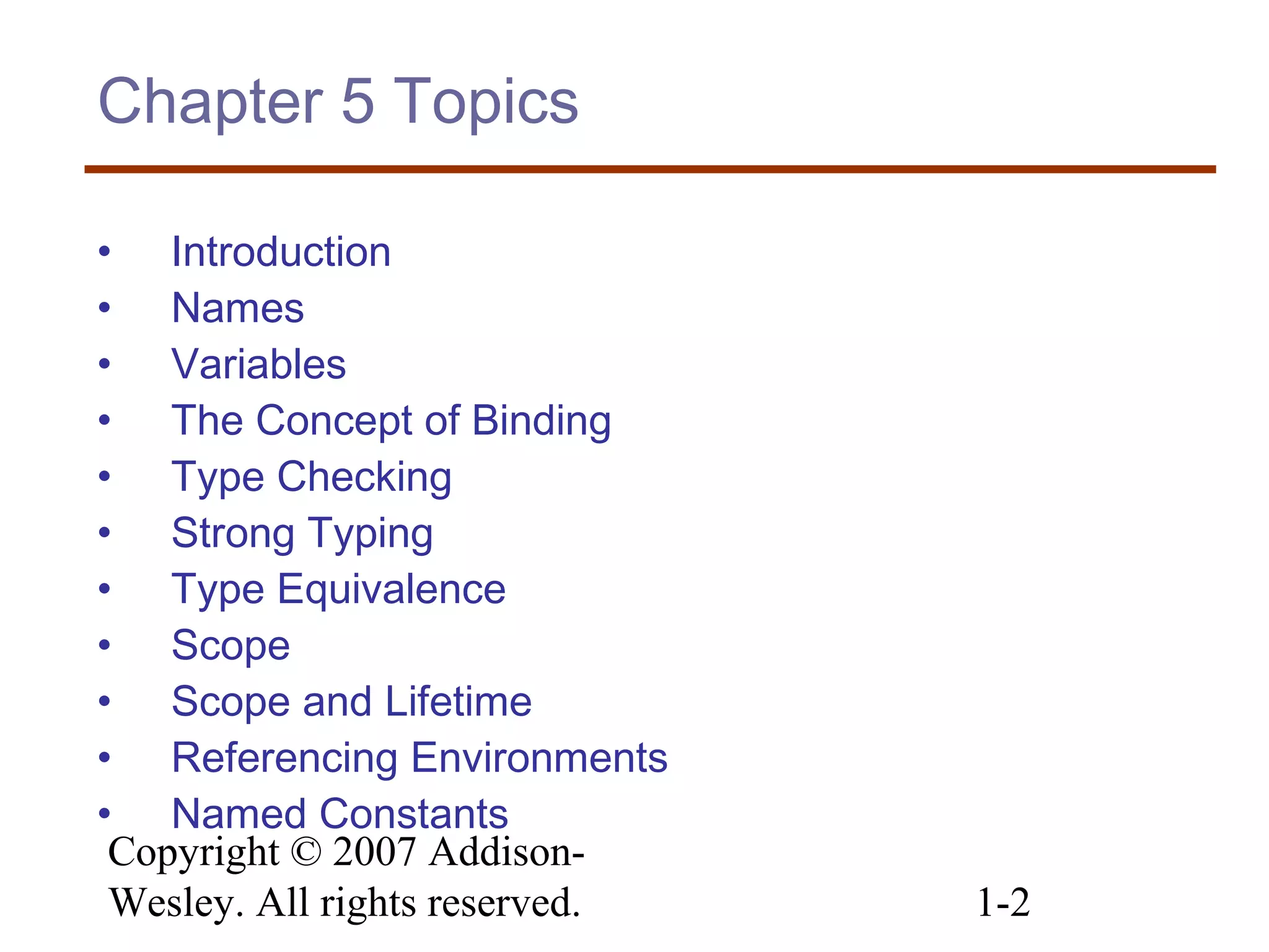 5 Names, bindings,Typechecking and Scopes | PPT