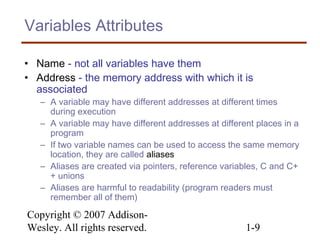 5 Names, bindings,Typechecking and Scopes | PPT