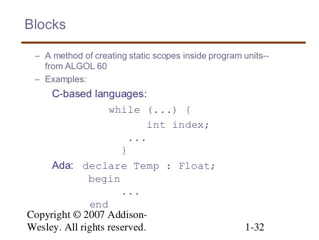 5 Names, bindings,Typechecking and Scopes