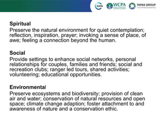 Tourism, health and protected areas | PPTX