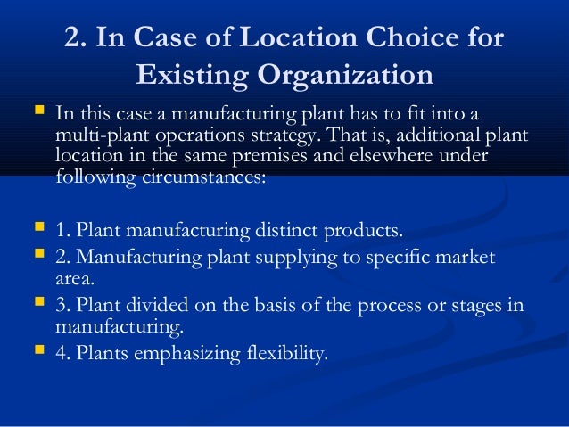 5 need for selecting a suitable location