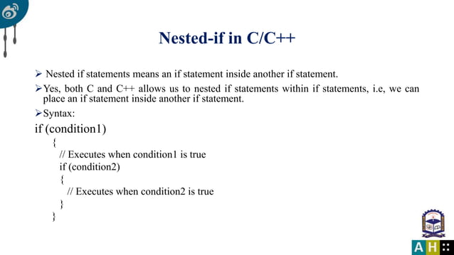 5 nested if in c with proper example | PPT