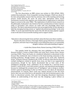 A Brief History of the Science of Learning, Part 2. By Tracey Tokuhama ...