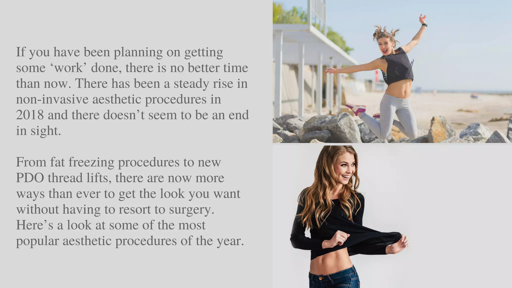 5 non invasive aesthetic procedures on the rise for 2018 | PPT
