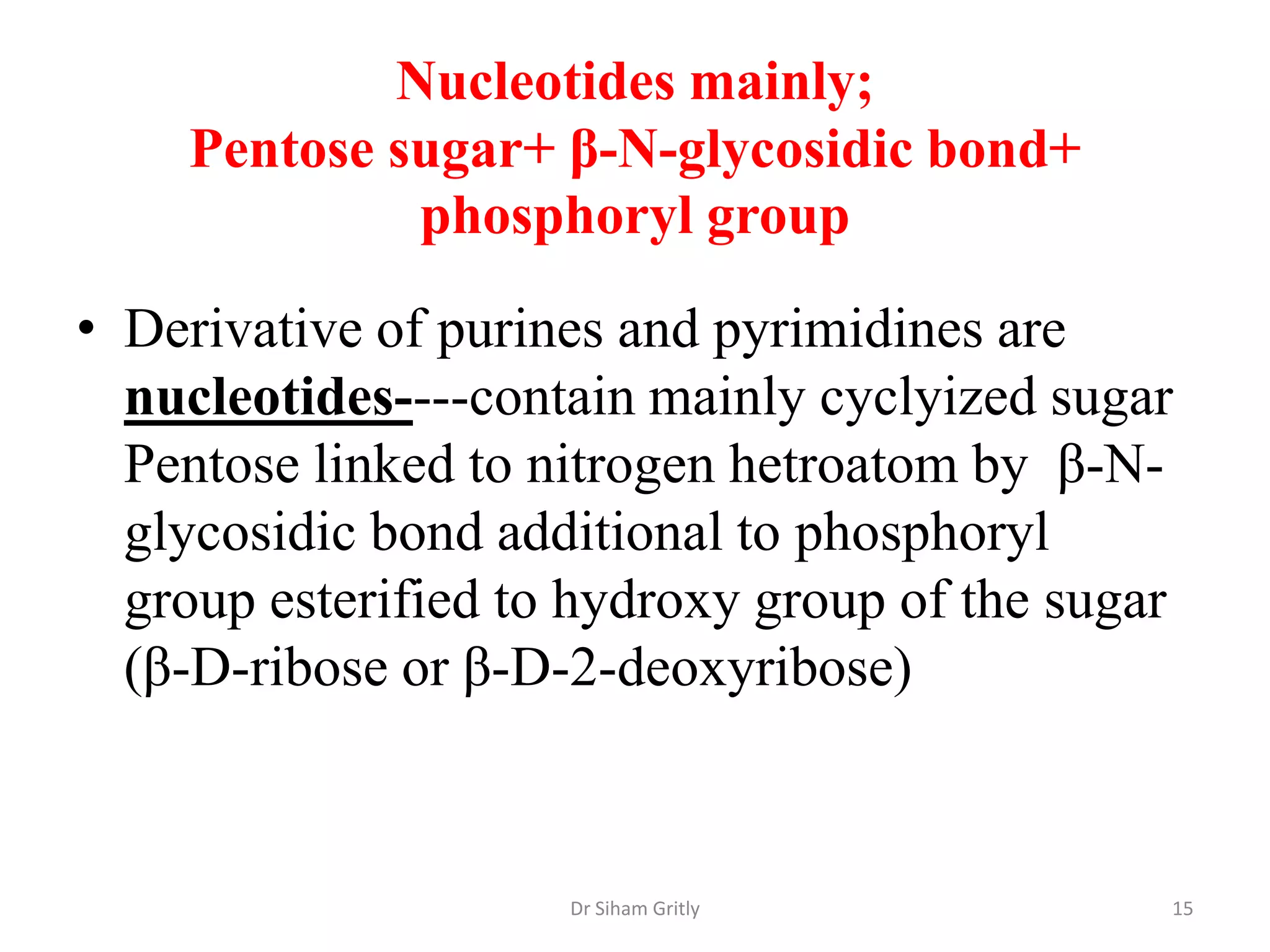 5 nucleotides and nucleic acids lecture | PPTX