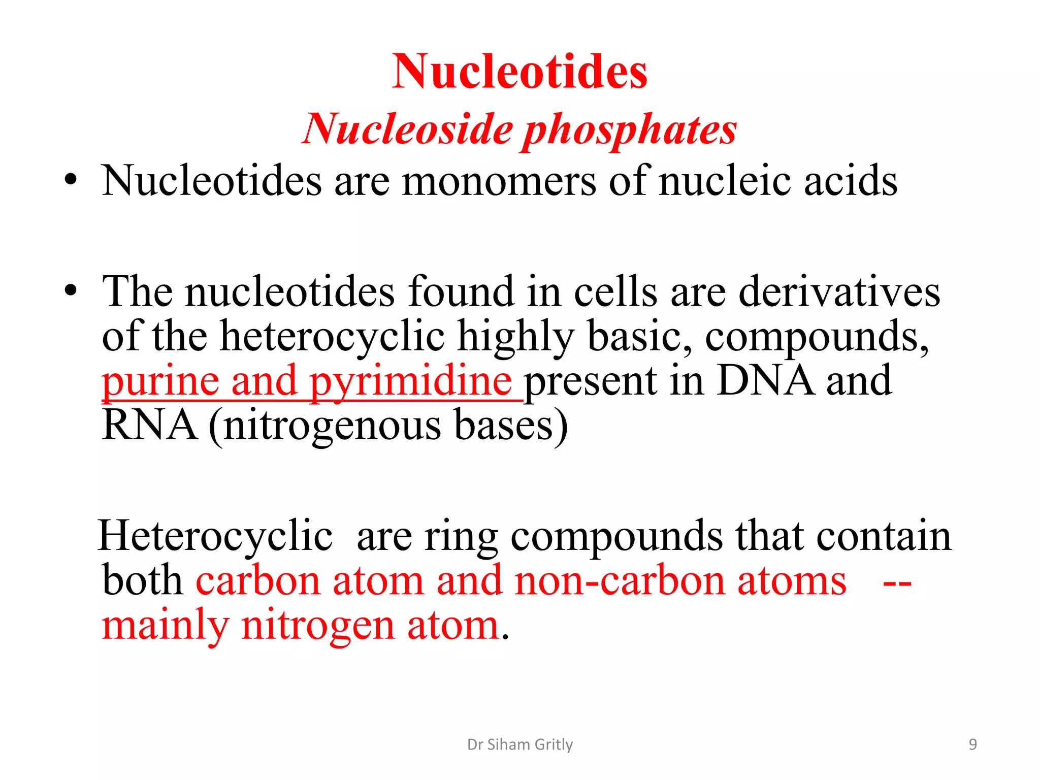 5 nucleotides and nucleic acids lecture | PPTX