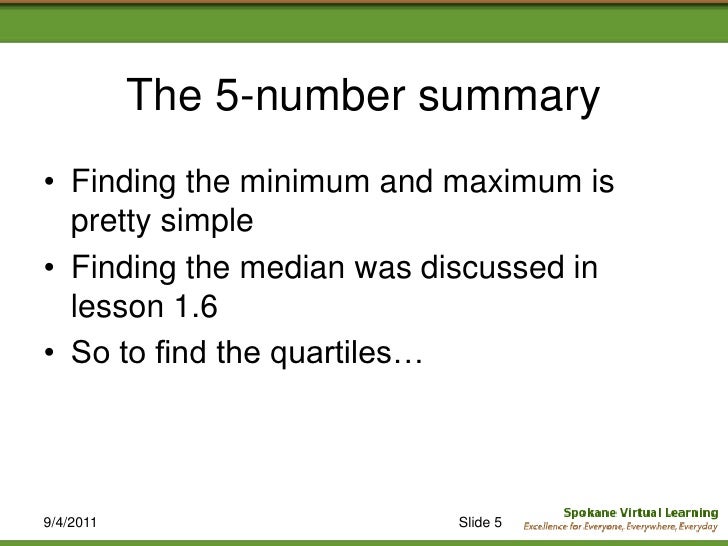 5 Number Summary 5-number-summary