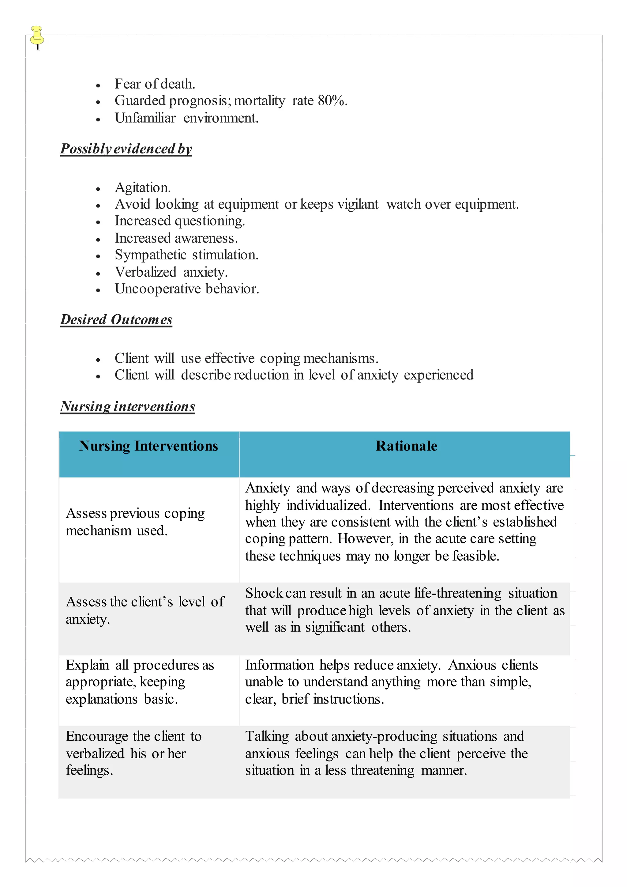 (5) nursing care plans (ncp) for cardiogenic shock | DOCX