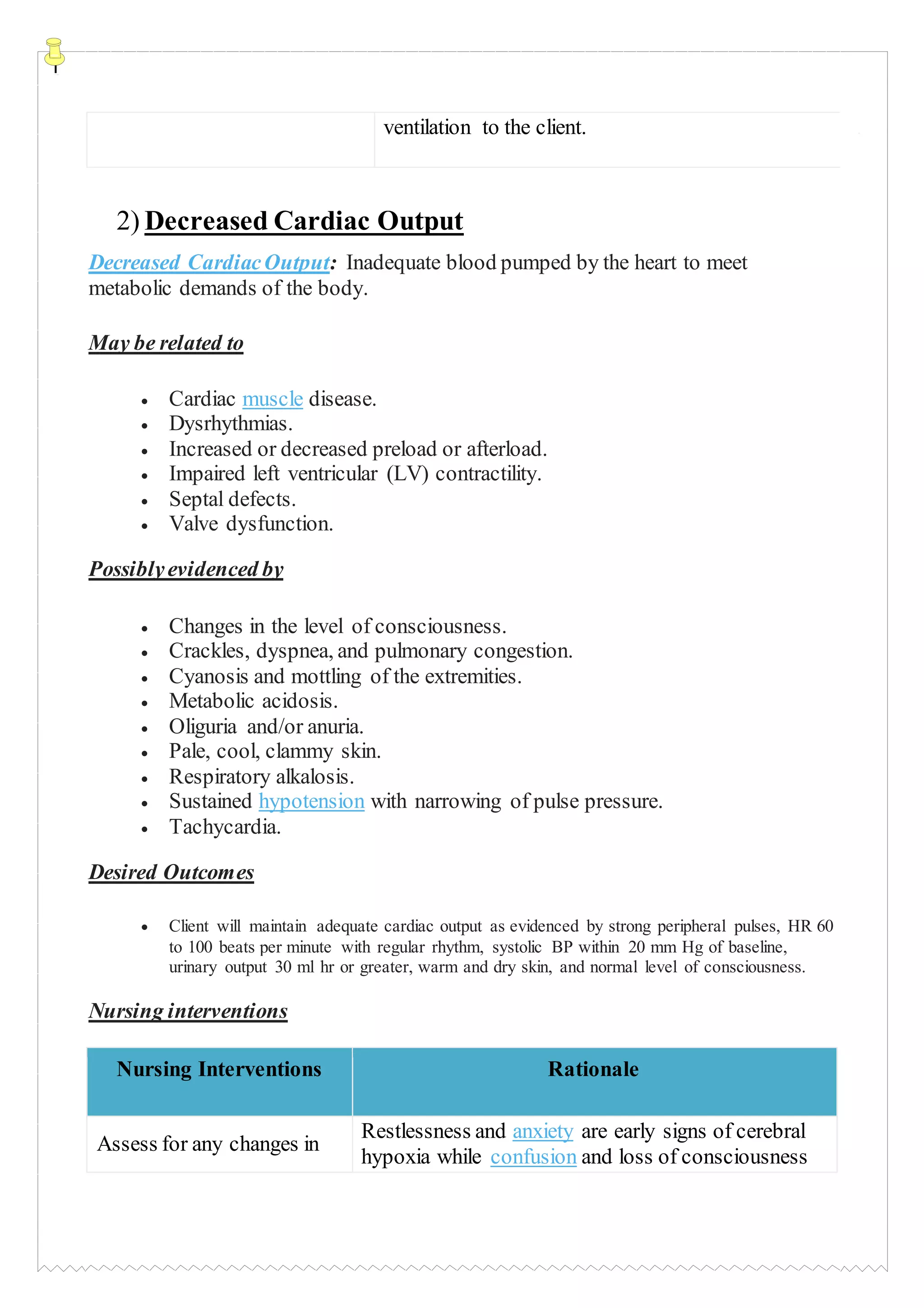 (5) nursing care plans (ncp) for cardiogenic shock | DOCX