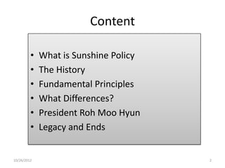 Sunshine Policy | PPTX