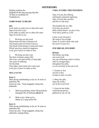 OFFERTORY | PDF