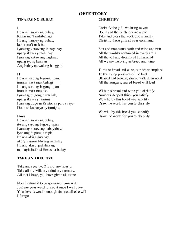 OFFERTORY | PDF