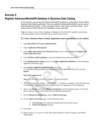 ( 5 ) Office 2007 Create A Business Data Catolog | PDF
