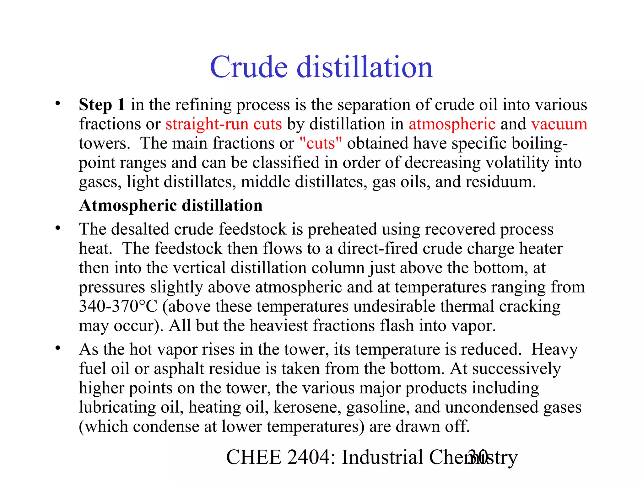 Oil Refinery - Processes | PPT