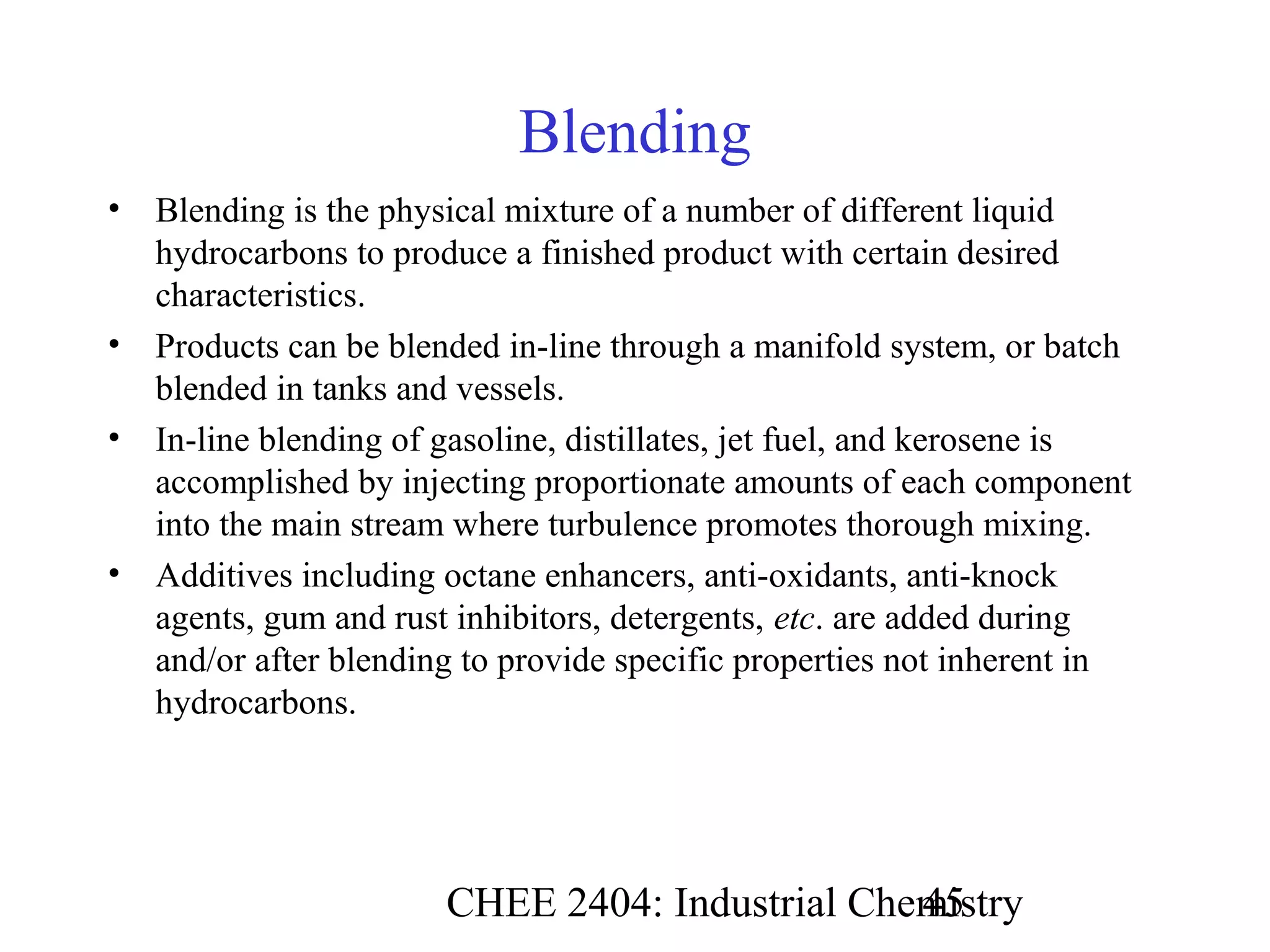 Oil Refinery - Processes | PPT