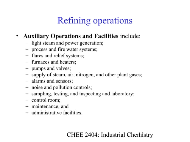 Oil Refinery - Processes | PPT | Chemistry | Science
