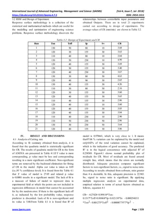 Optimization of Cutting Rate for EN 1010 Low Alloy Steel on WEDM Using Response Surface ...