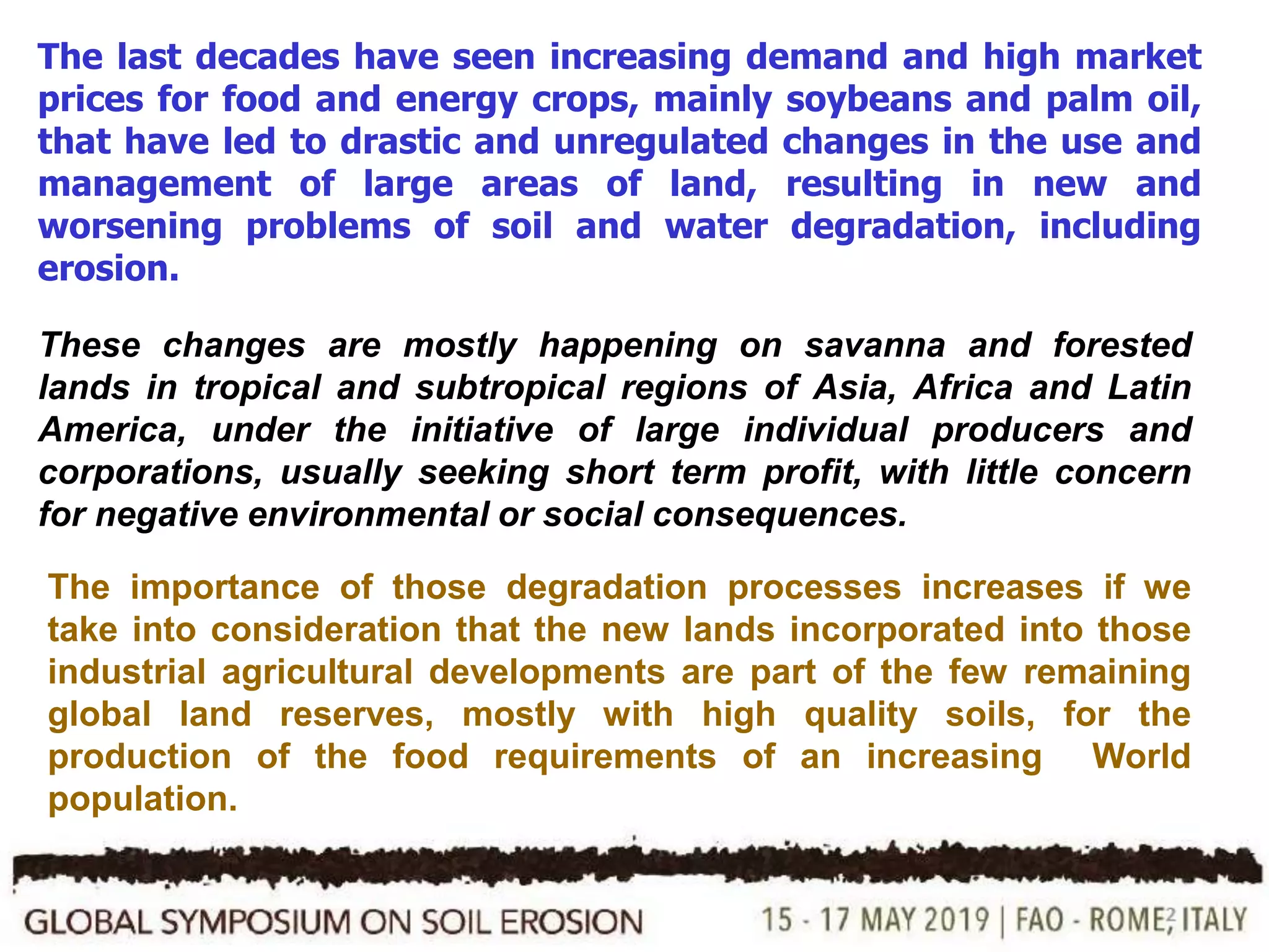 Soil degradation and erosion processes under new extensive agro ...