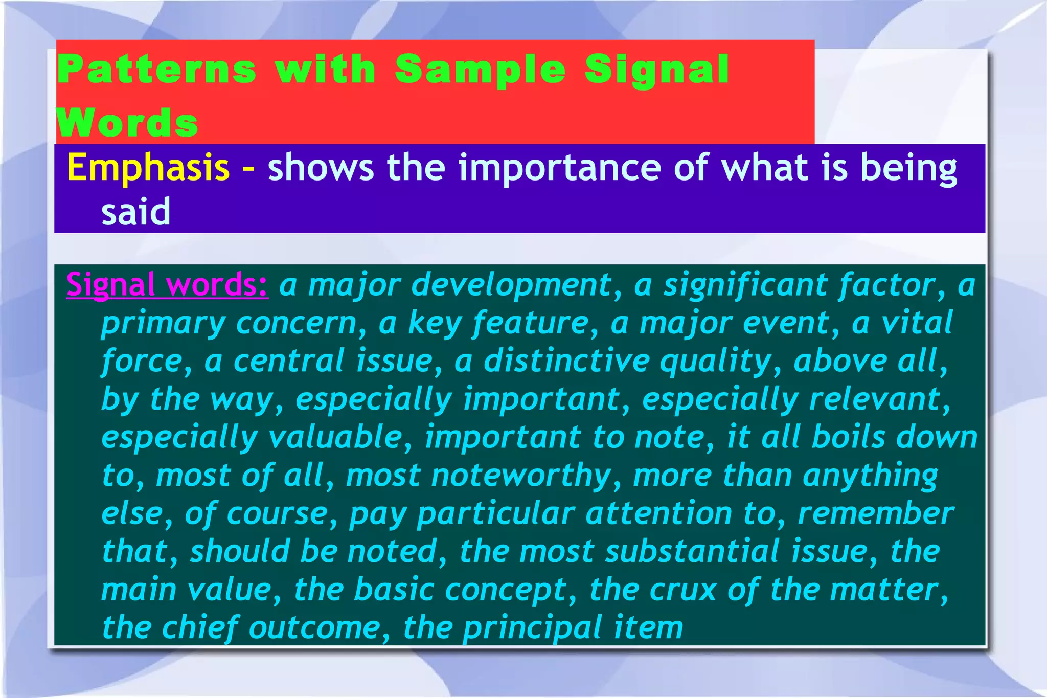5 Organizational Patterns In Paragraphs | ODP