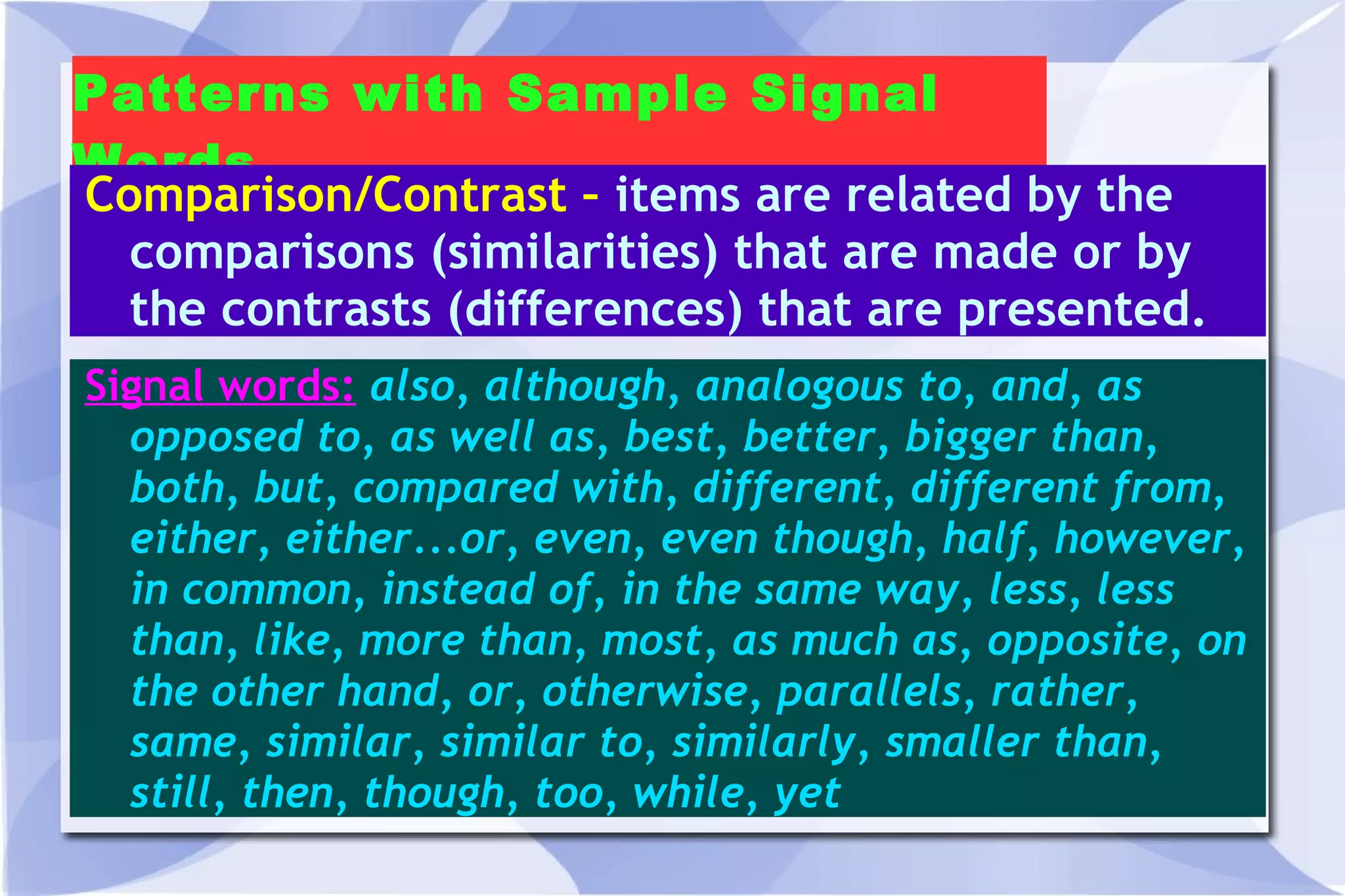 5 Organizational Patterns In Paragraphs | ODP