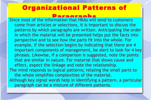 5 Organizational Patterns In Paragraphs | PPT