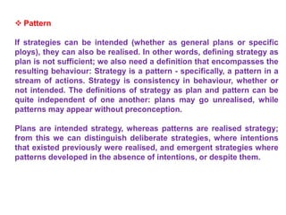 Mintzberg's 5P's of Strategy | PPTX