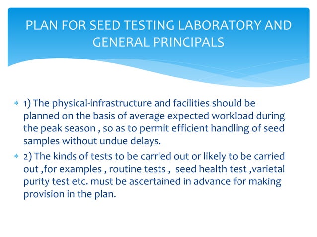 Seed sampling and testing | PPTX | Agriculture | Industries