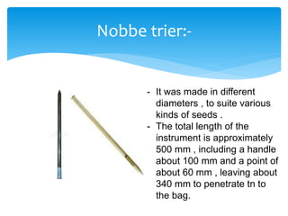 Seed sampling and testing | PPTX | Agriculture | Industries