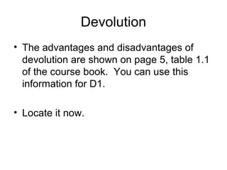 Devolution and the decentralisation of power | PPT