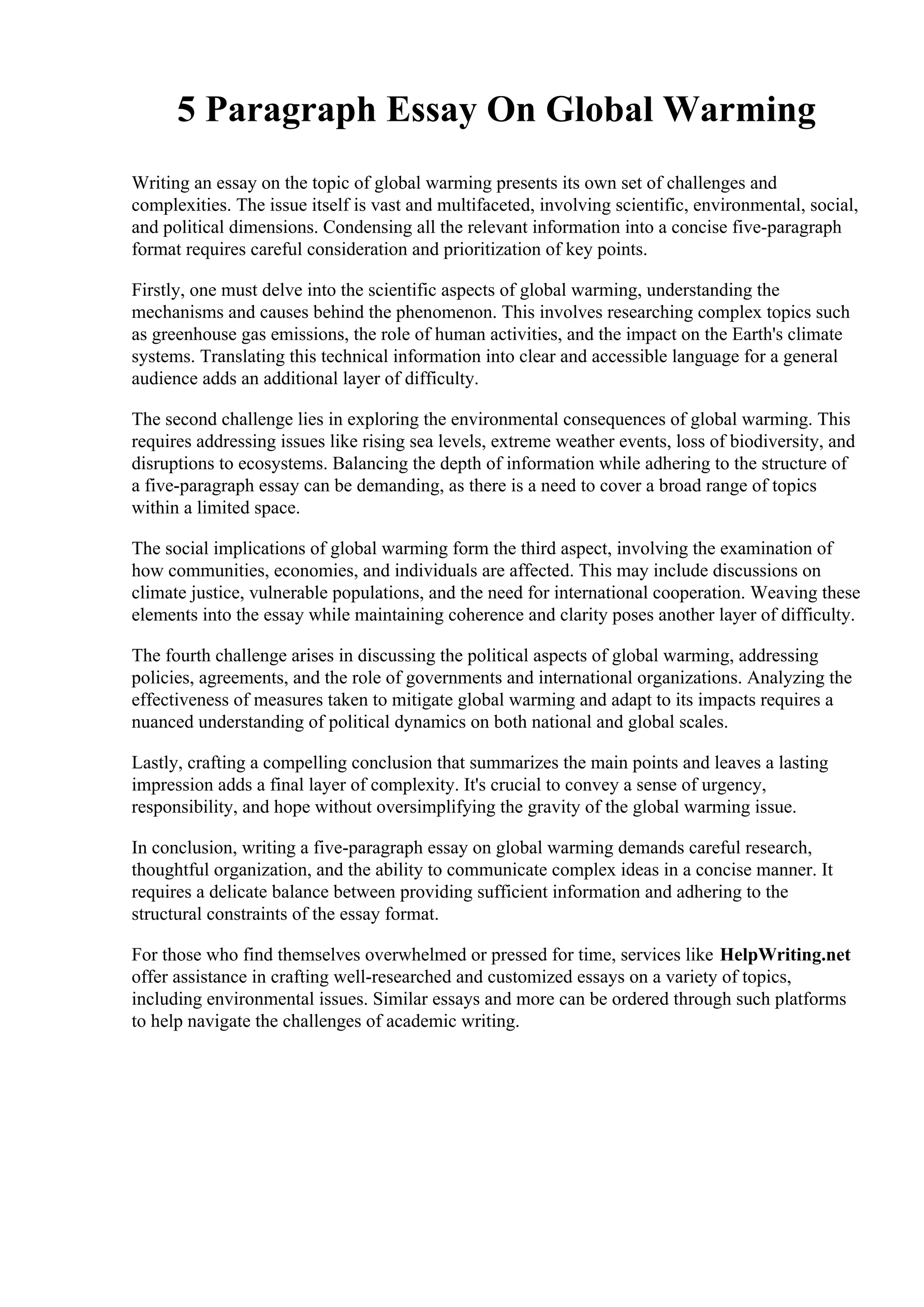 5 Paragraph Essay On Global Warming.pdf