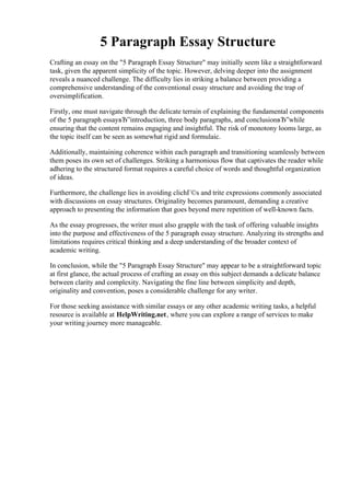 5 Paragraph Essay Structure.pdf | Zoos & Aquariums | Attractions