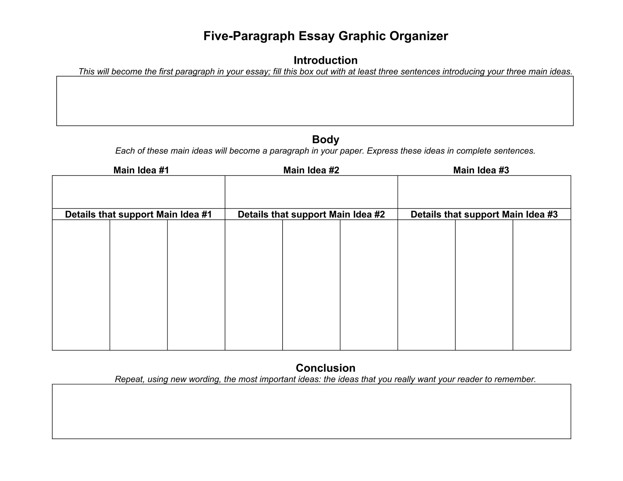 5paragraph organizer | DOC