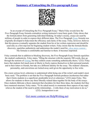 5 Paragraphs Essay | PDF