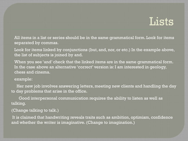 Parallelism in English Grammar. | PPT | Home Appliances | Home & Garden