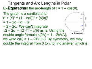 5 parametric equations, tangents and curve lengths in polar coordinates ...