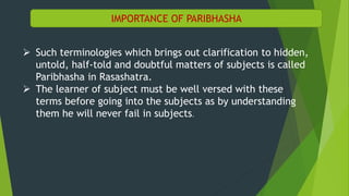 5 Paribhasha RSBK NCISM SYLLBUS AUSHADHA | PPTX