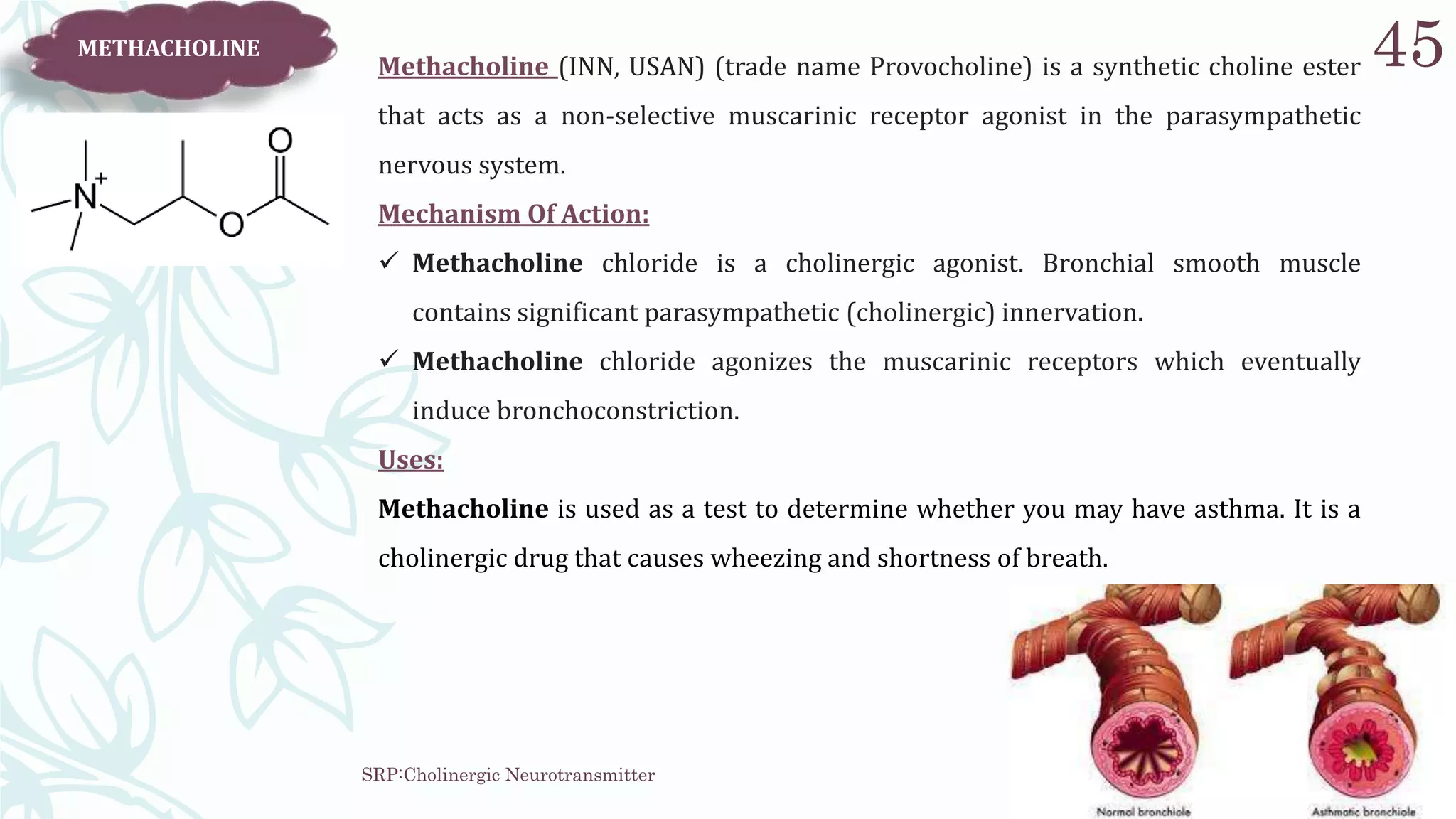 UNIT III_cholinergic neurotransmitter agonist | PPTX